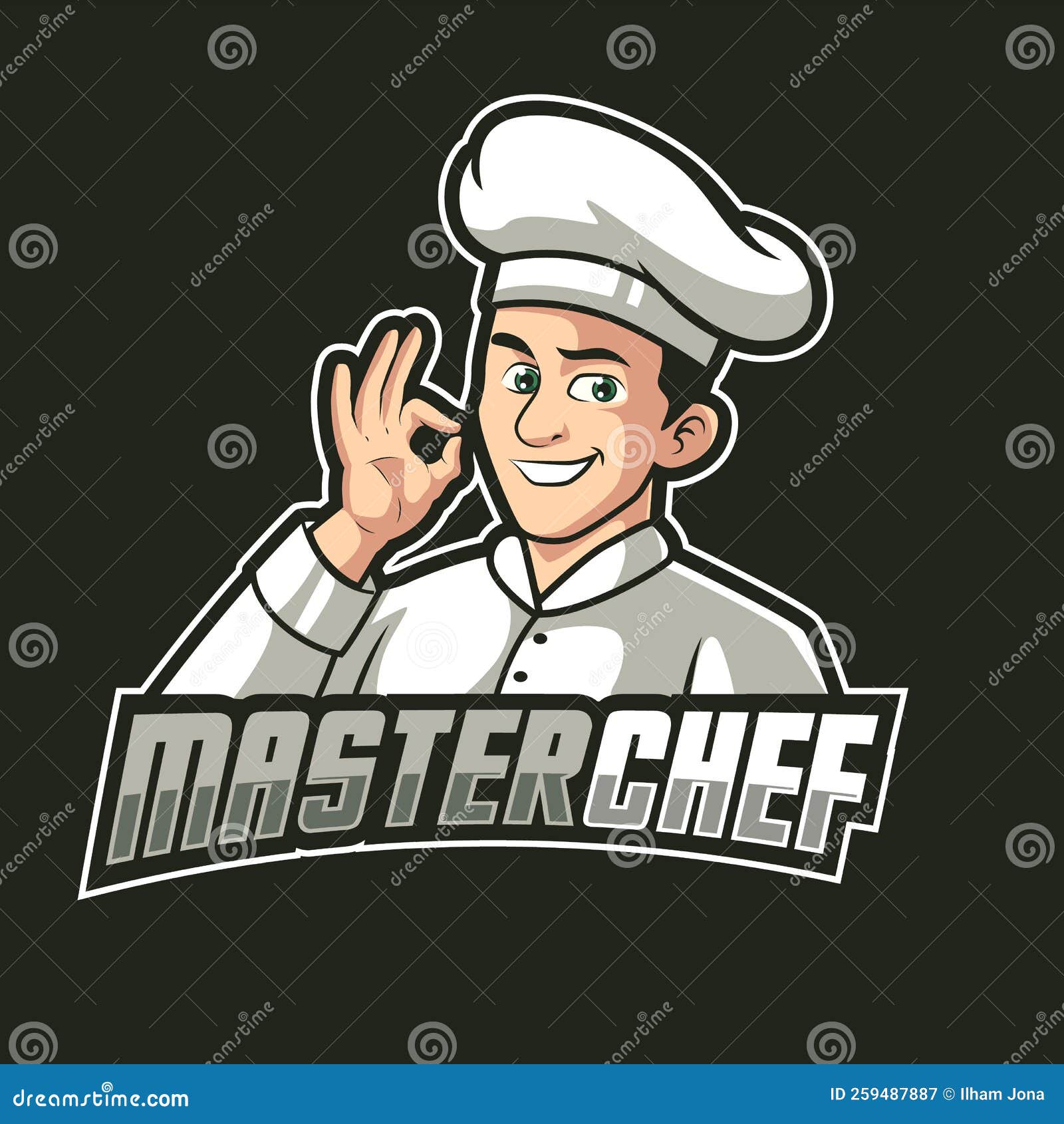 Master Chef Mascot Logo Illlustration Stock Vector - Illustration of ...