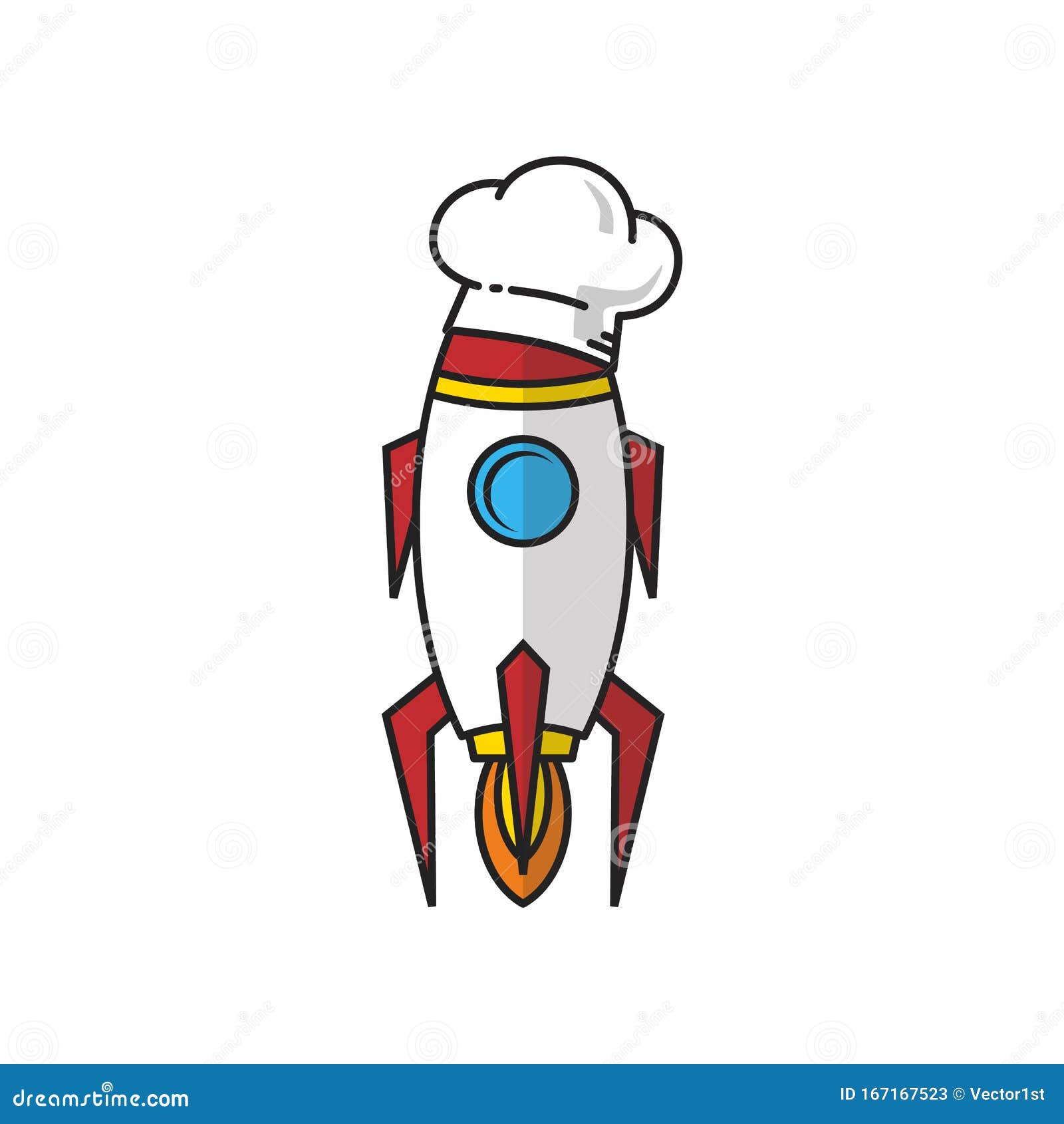 Master Chef Rocket Ship Hat Theme Logo Vector Stock Illustration ...