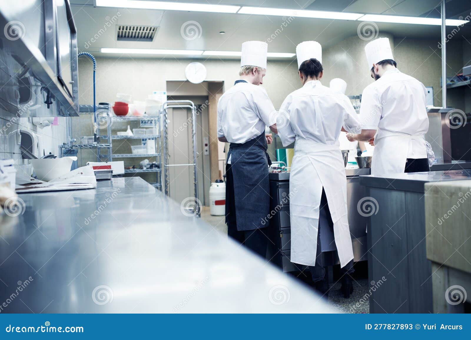 Master Chefs at Work. Chefs Preparing a Meal Service in a Professional ...