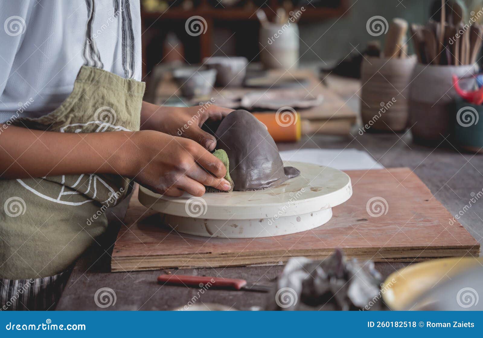 The Master Class in Big Workshop on Making Clay Products Stock Photo ...