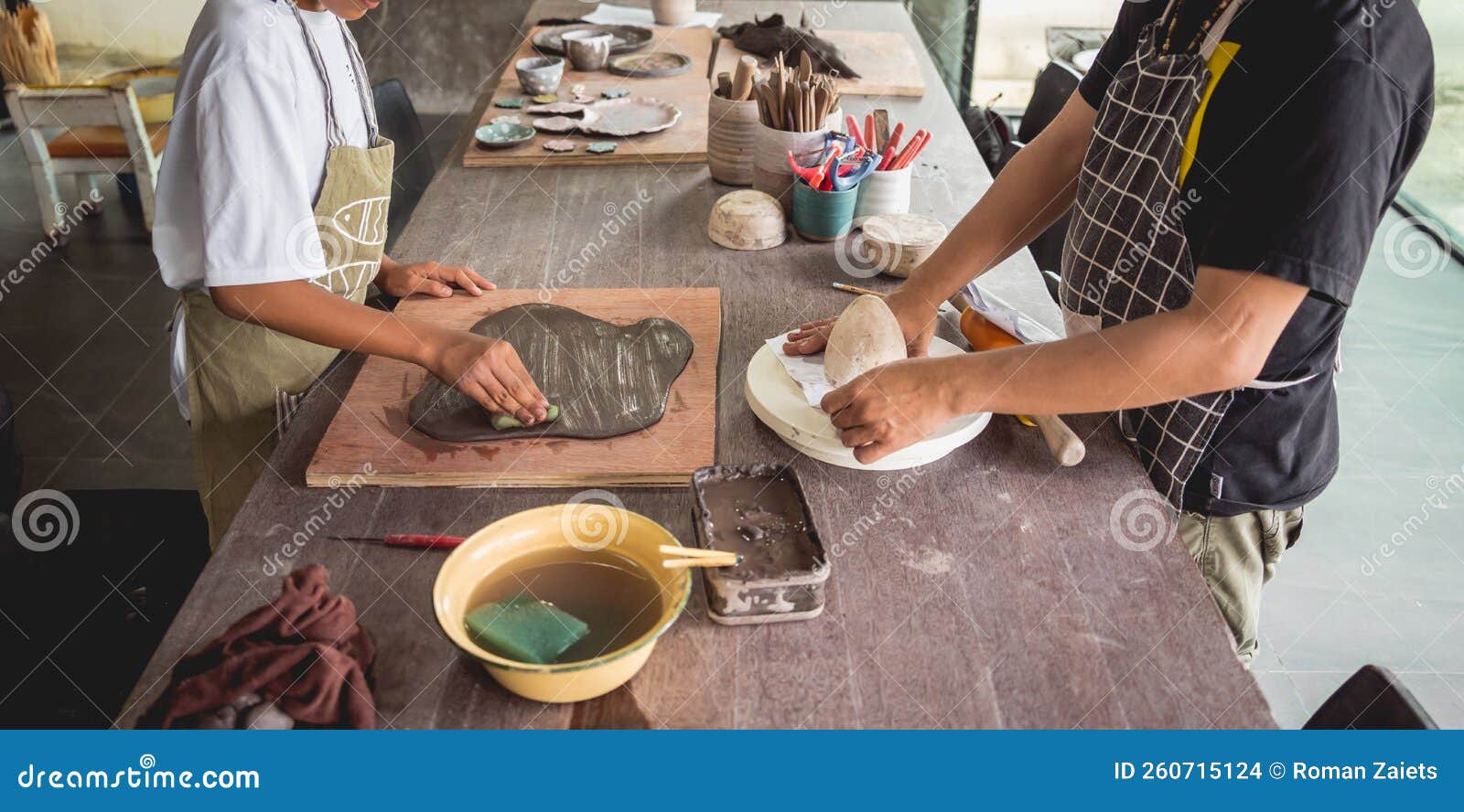 The Master Class in Big Workshop on Making Clay Products Stock Photo ...