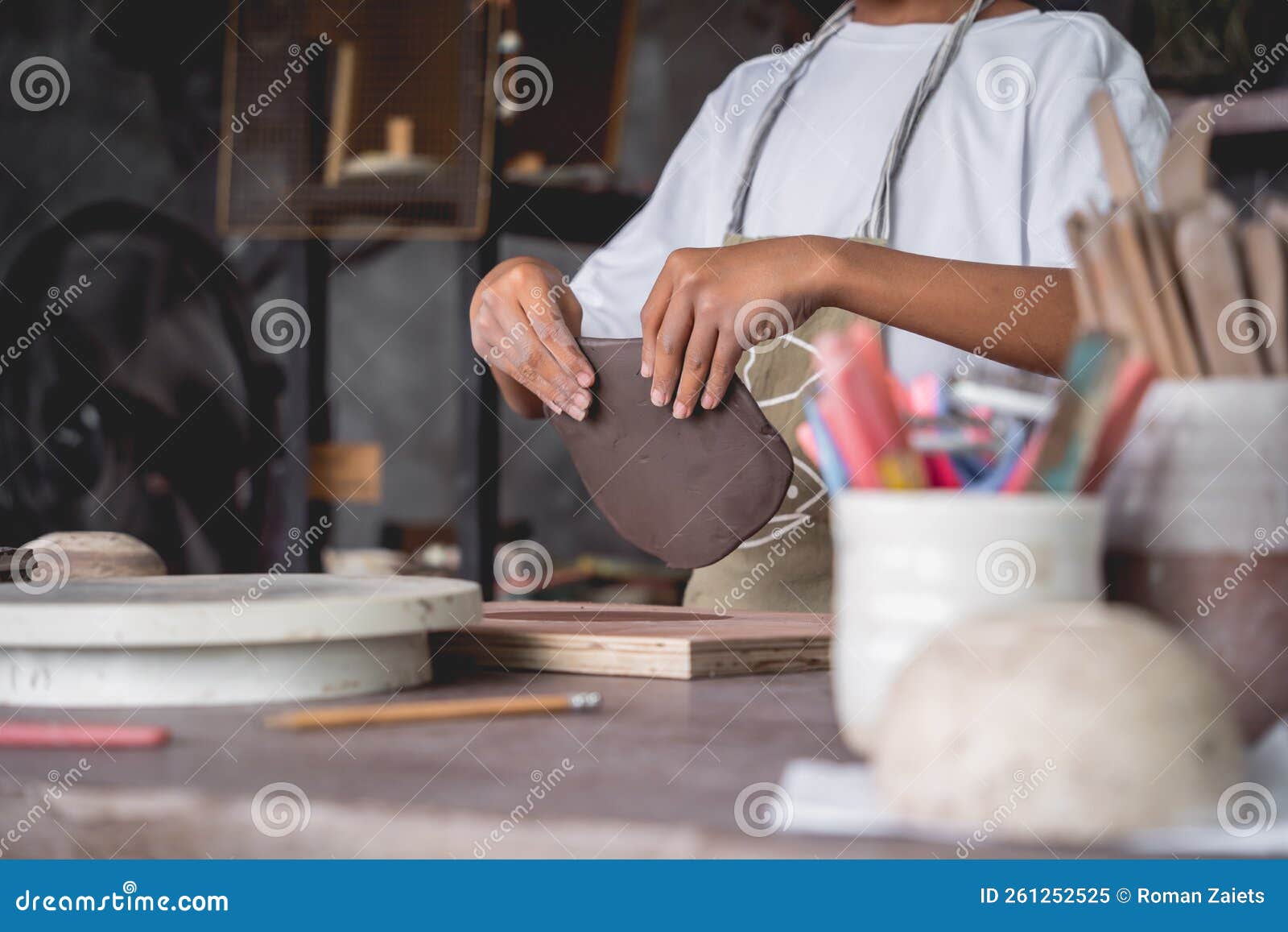 The Master Class in Big Workshop on Making Clay Products Stock Image ...