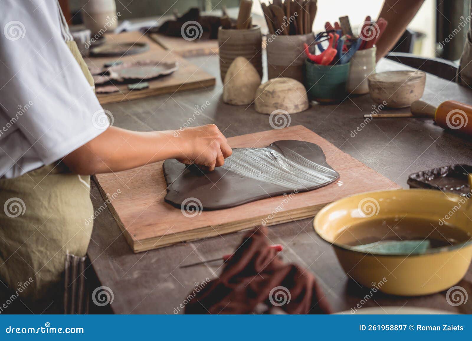 The Master Class in Big Workshop on Making Clay Products Stock Image ...