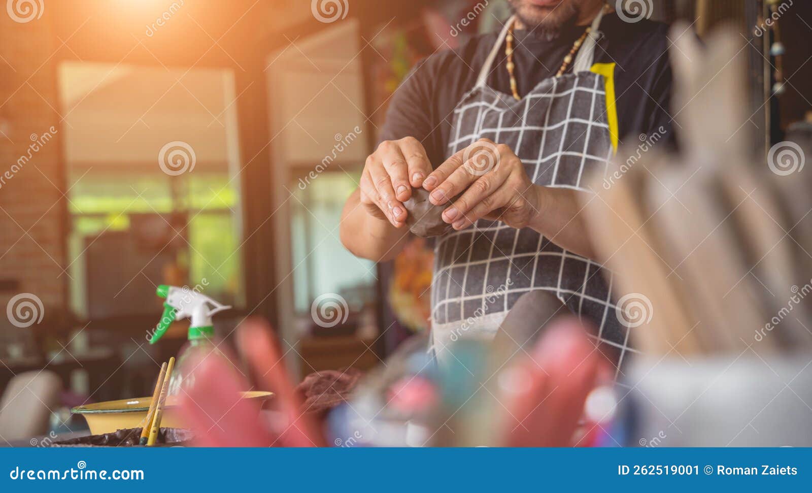 The Master Class in Big Workshop on Making Clay Products Stock Image ...