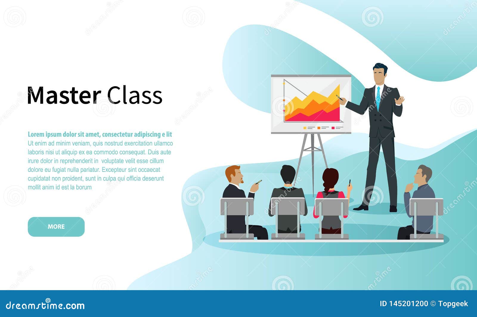 Master Class Businessman Giving Tutorial To Guests Stock Vector ...