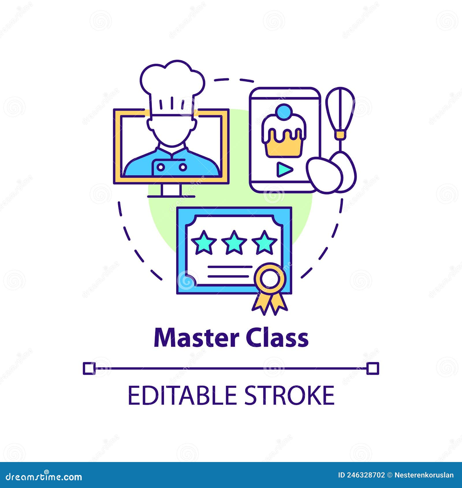 Master class concept icon stock vector. Illustration of class - 246328702