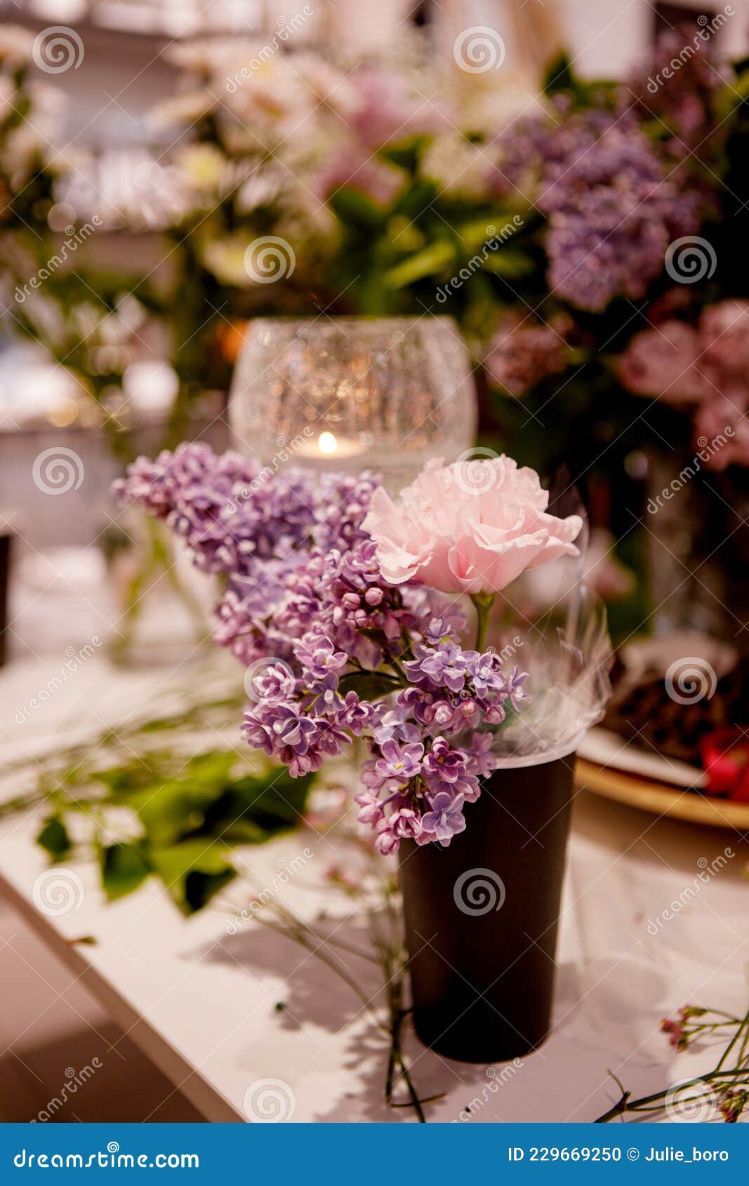Master Class on Making Bouquets of Flowers, Details Stock Photo - Image ...
