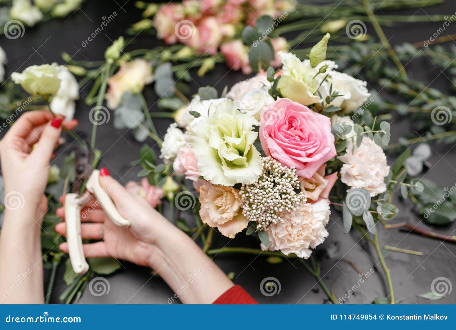 Master Class on Making Bouquets. Spring Bouquet Stock Photo - Image of ...