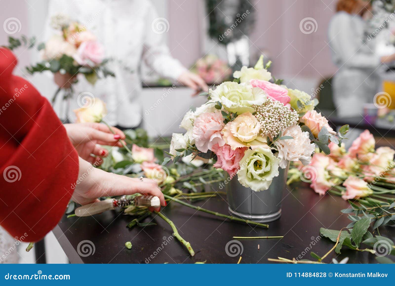 Master Class on Making Bouquets. Spring Bouquet Stock Photo - Image of ...