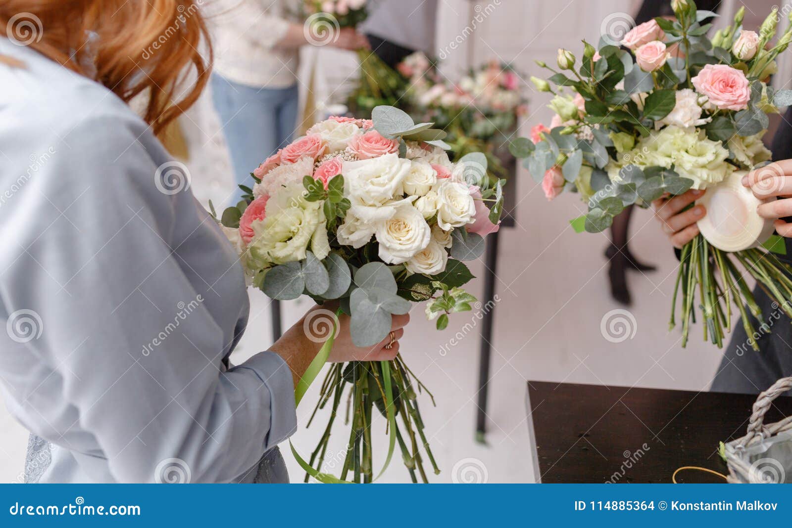 Master Class on Making Bouquets. Spring Bouquet Stock Photo - Image of ...