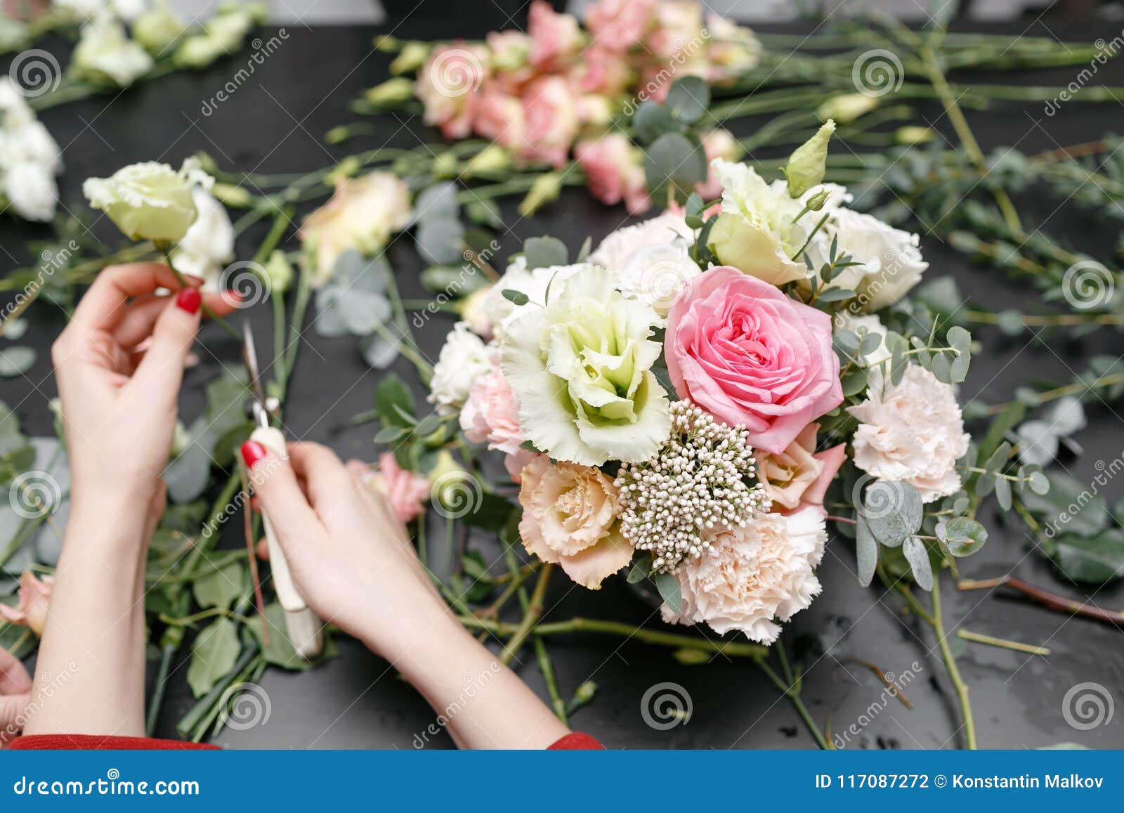Master Class on Making Bouquets. Spring Bouquet Stock Photo - Image of ...