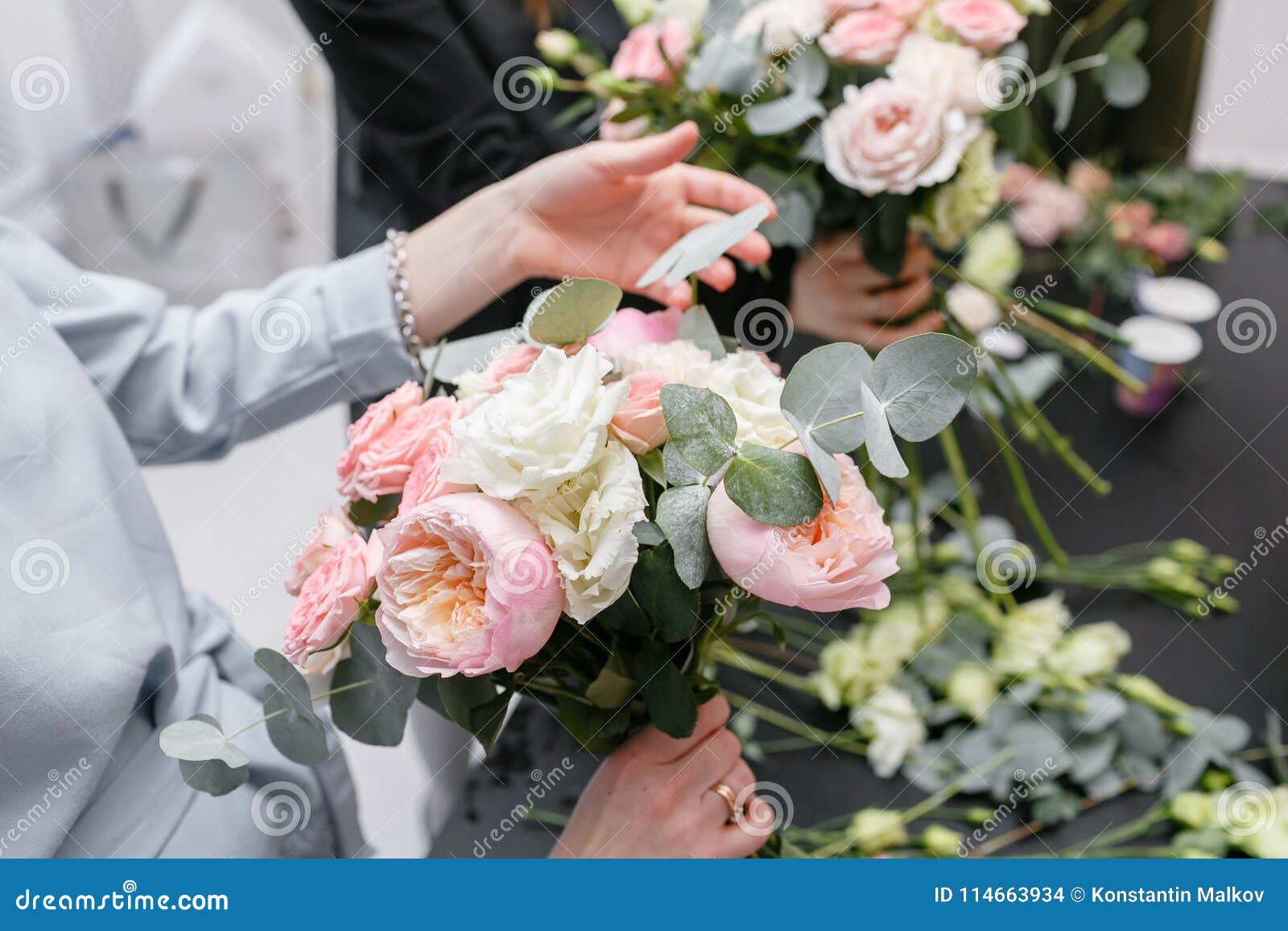 Master Class on Making Bouquets. Spring Bouquet Stock Photo - Image of ...
