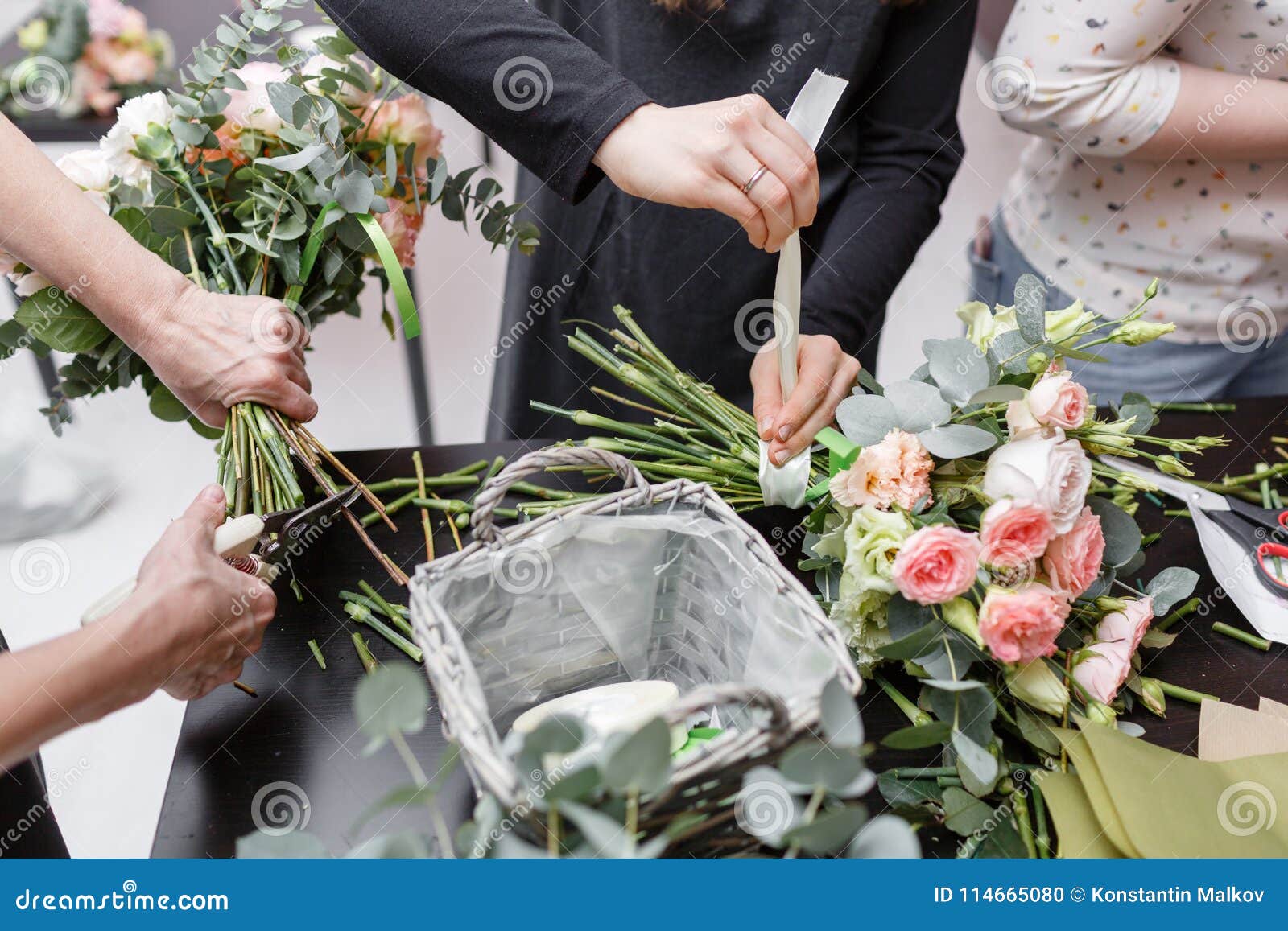 Master Class on Making Bouquets. Spring Bouquet Stock Photo - Image of ...