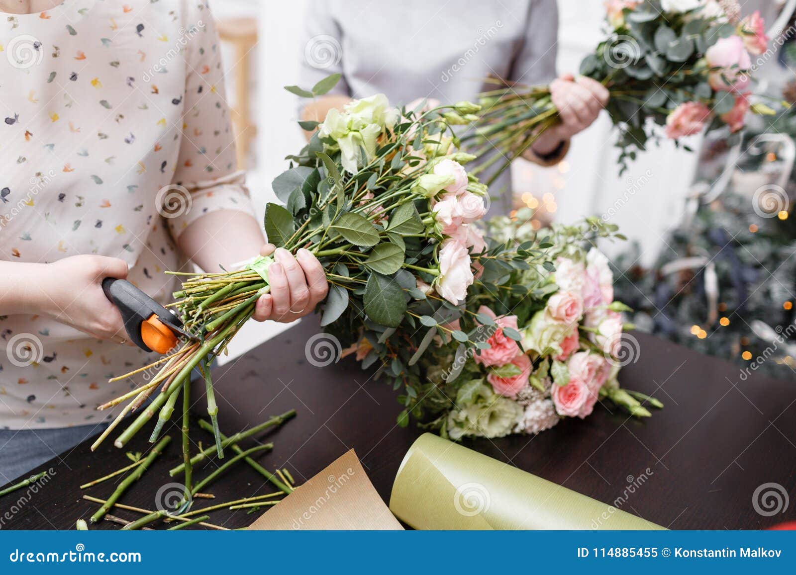 Master Class on Making Bouquets. Spring Bouquet Stock Image - Image of ...