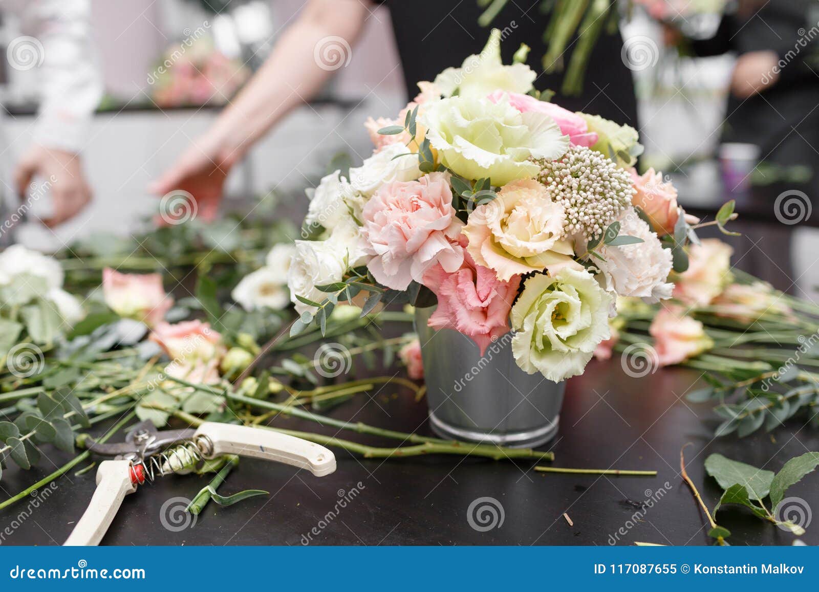 Master Class on Making Bouquets. Spring Bouquet Stock Image - Image of ...