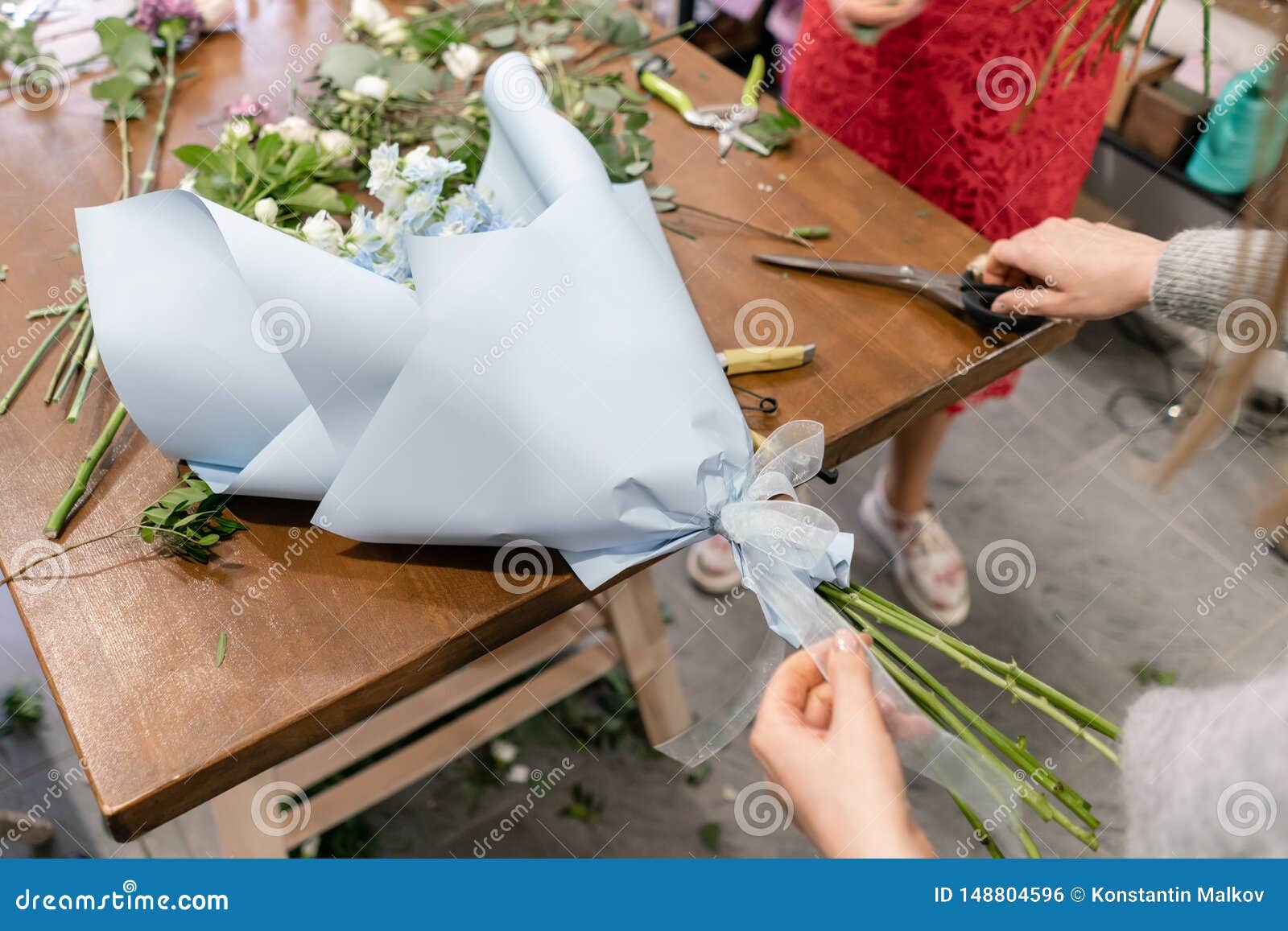 Master Class on Making Bouquets. Summer Bouquet Stock Photo - Image of ...