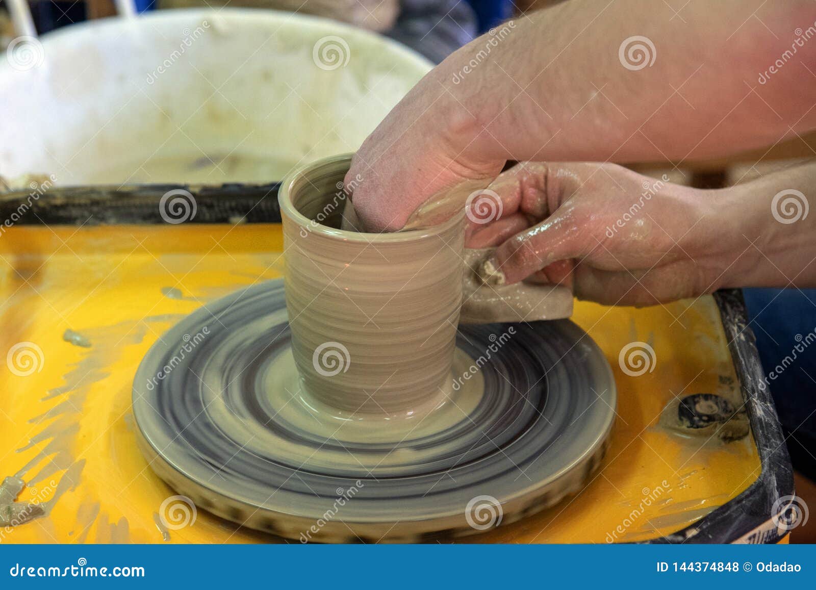 Master Class on Making a Ceramic Pot with a Potter`s Wheel. the Pottery ...