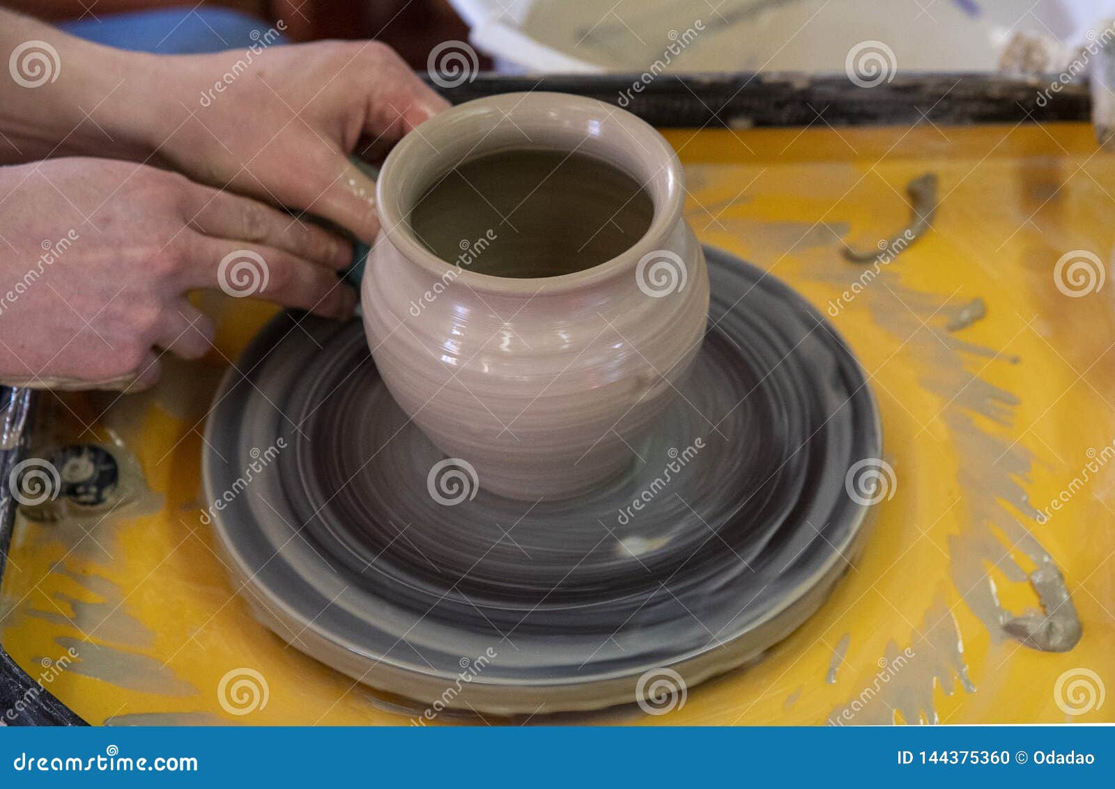 Master Class on Making a Ceramic Pot with a Potter`s Wheel. the Pottery ...