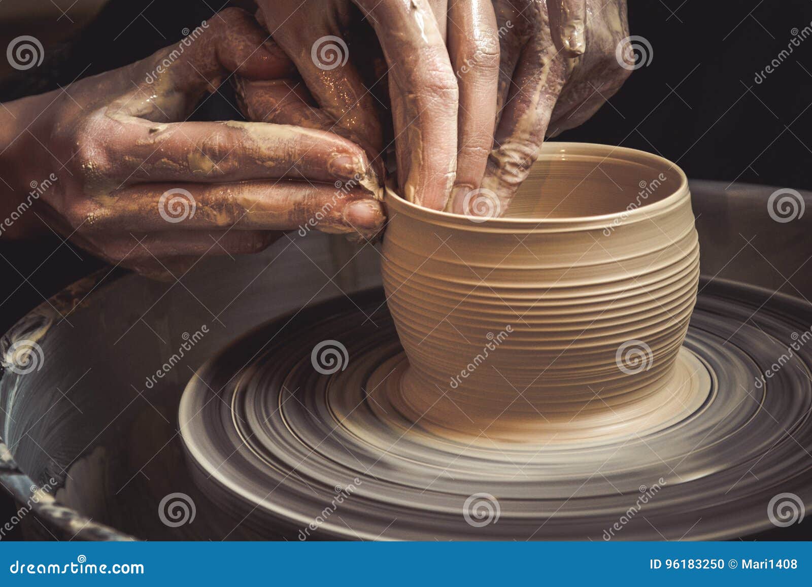 Master Class on Modeling of Clay on a Potter`s Wheel Stock Photo ...