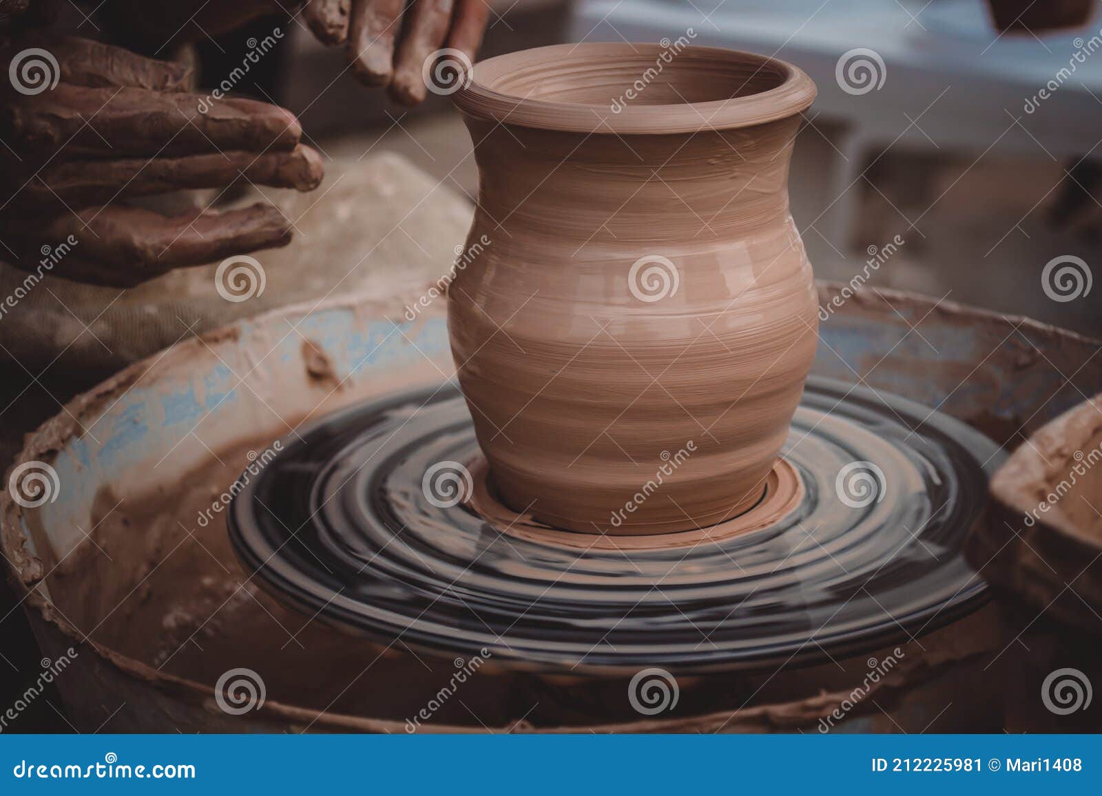 Master Class on Modeling of Clay on a Potter S Wheel Stock Image ...