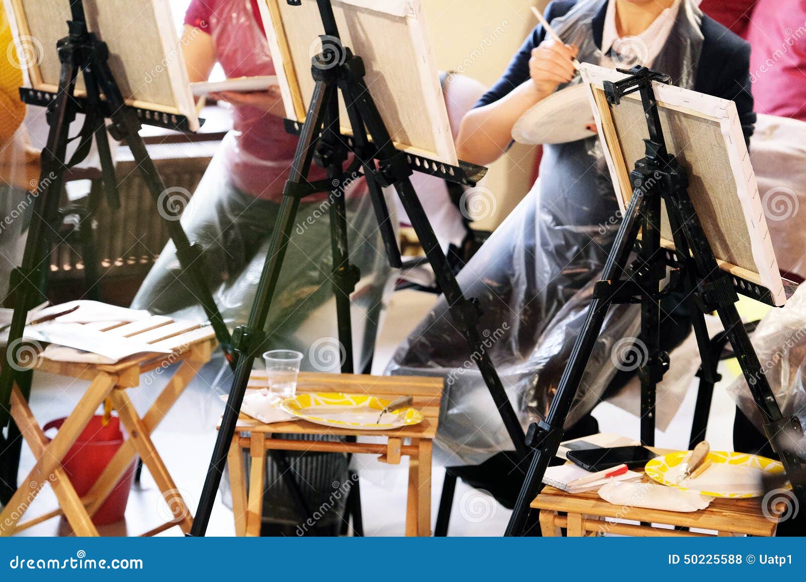 Master class on painting stock photo. Image of brush - 50225588