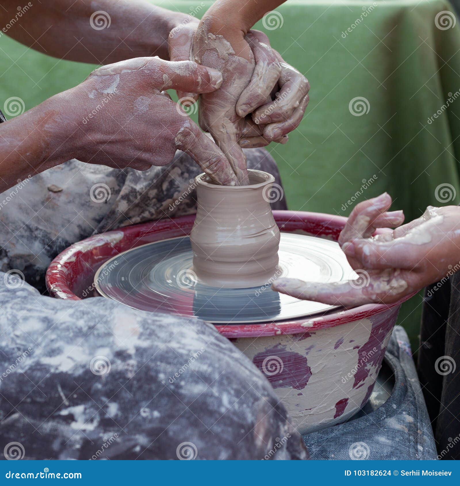 Master class of pottery stock photo. Image of pressure - 103182624