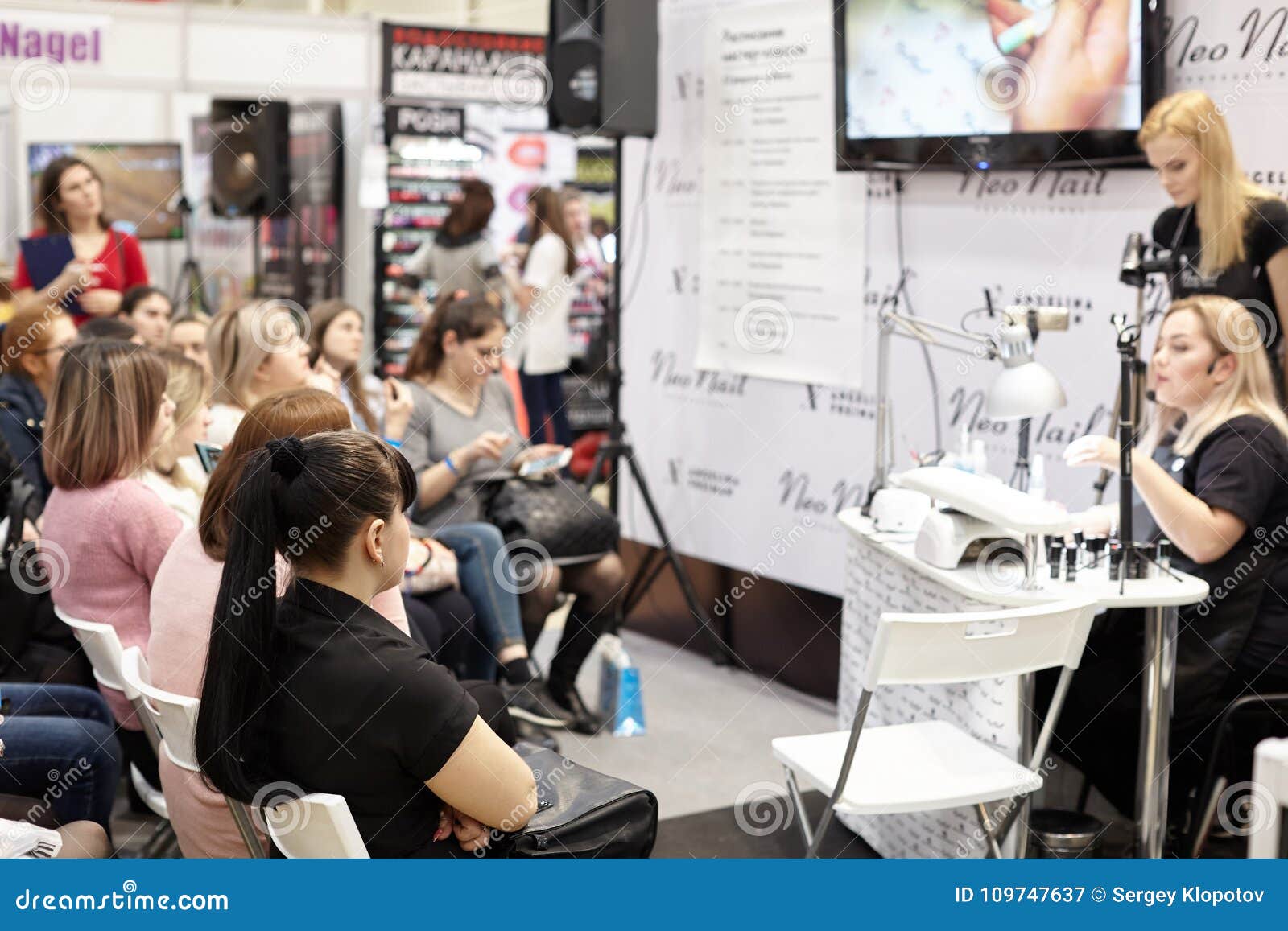 Master Class Training of a Group of Young Manicure Masters. Editorial ...