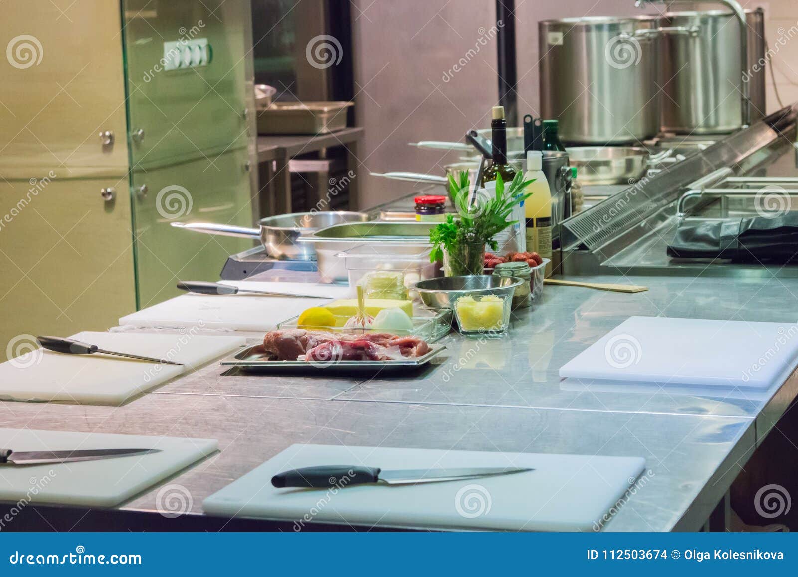 Workplace Restaurant Kitchen. Stock Photo - Image of inventory, method ...