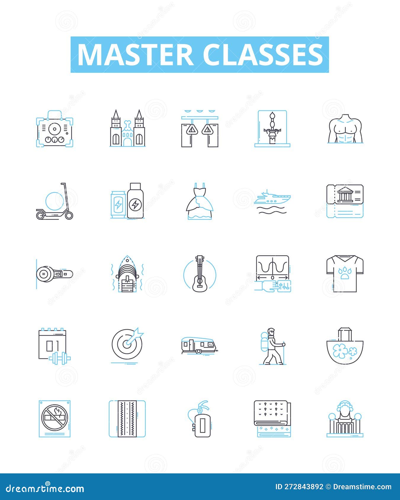 Master Classes Vector Line Icons Set. Masters, Classes, Learning ...
