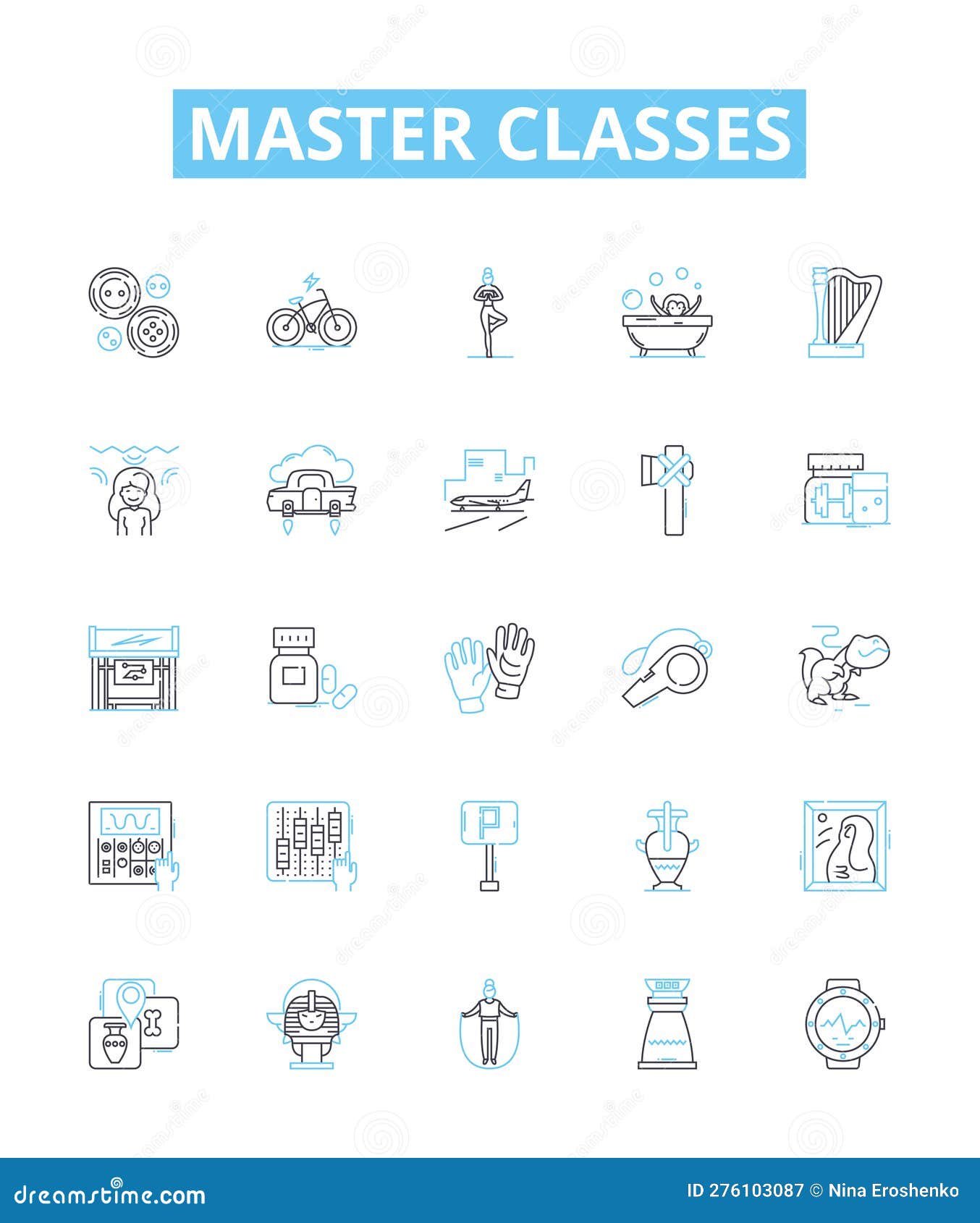 Master Classes Vector Line Icons Set. Masters, Classes, Learning ...