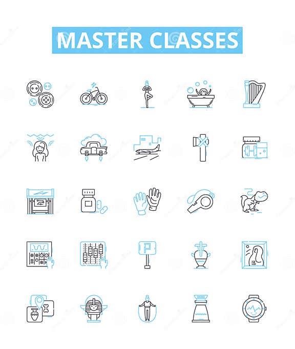 Master Classes Vector Line Icons Set. Masters, Classes, Learning ...