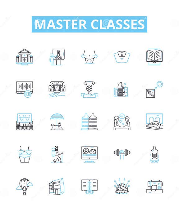 Master Classes Vector Line Icons Set. Masters, Classes, Learning ...