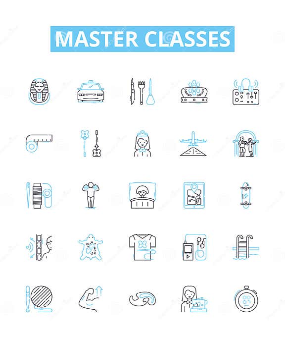 Master Classes Vector Line Icons Set. Masters, Classes, Learning ...