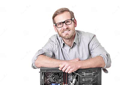 Master of computer repair stock photo. Image of broken - 64743036