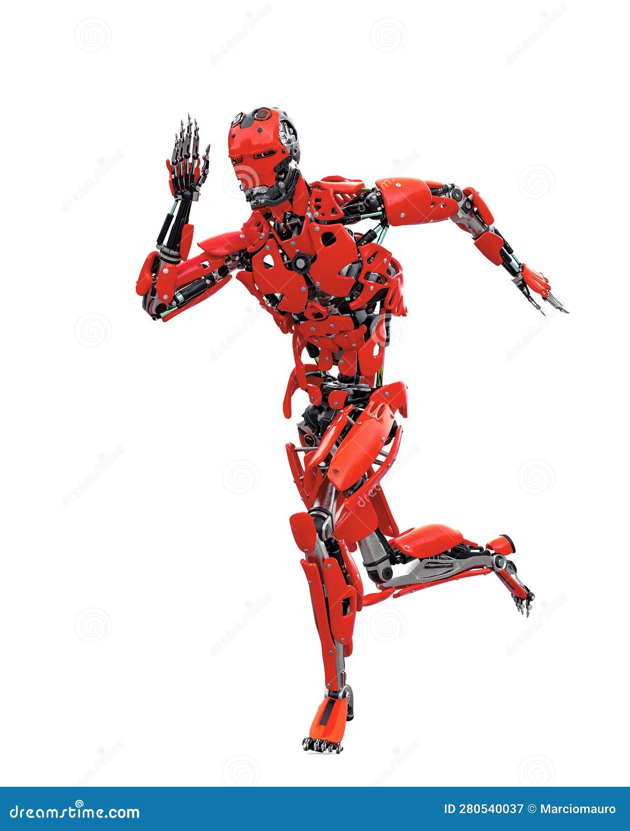 Master Cyber Robot is Running Fast Stock Illustration - Illustration of ...