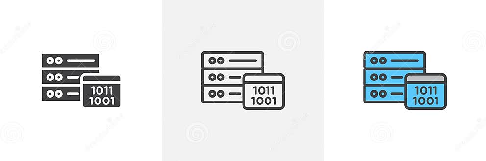 Master Data Icon Set. Data Management Server Vector Symbol. Database ...