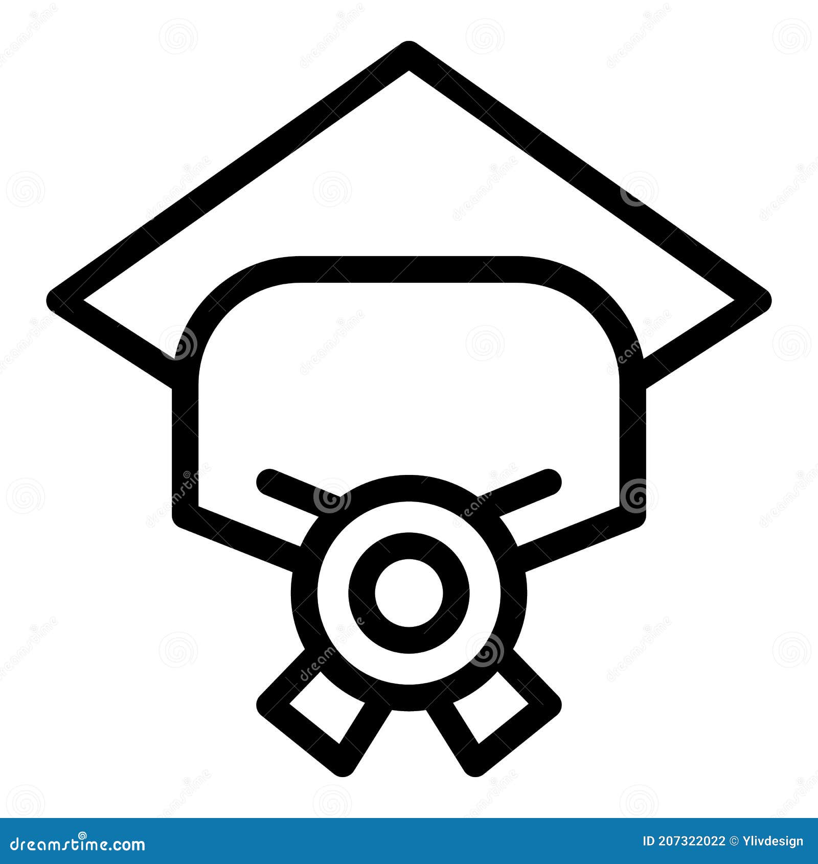Master Degree Icon, Outline Style Stock Illustration - Illustration of ...