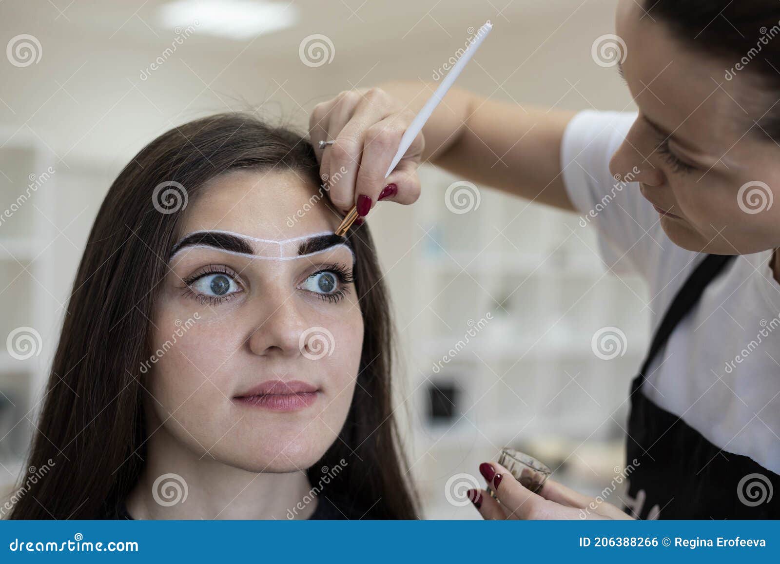 Creating an Eyebrow Sketch. Stock Photo - Image of lines, beauty: 206388266