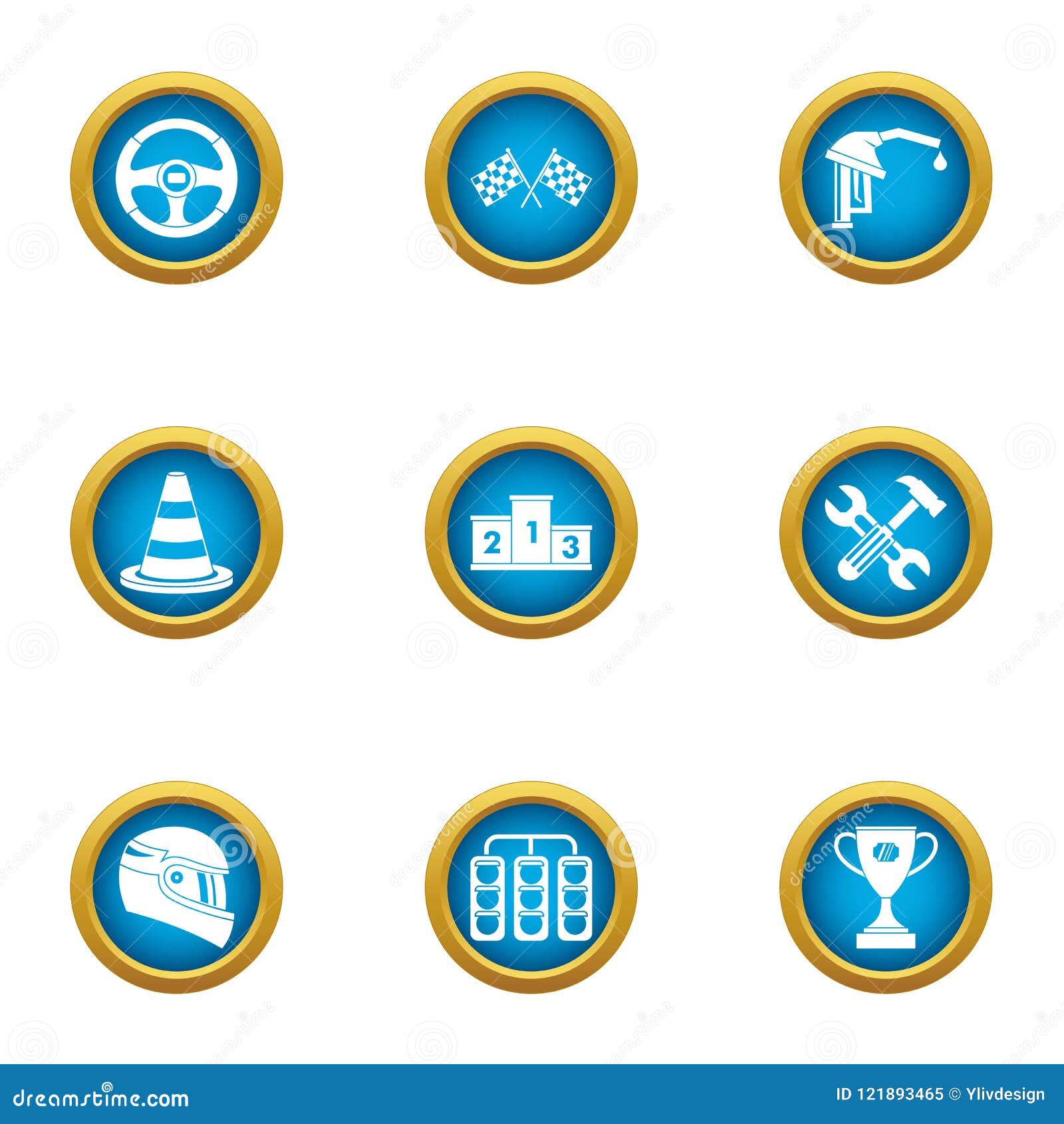 Master Driver Icons Set, Flat Style Stock Vector - Illustration of home ...