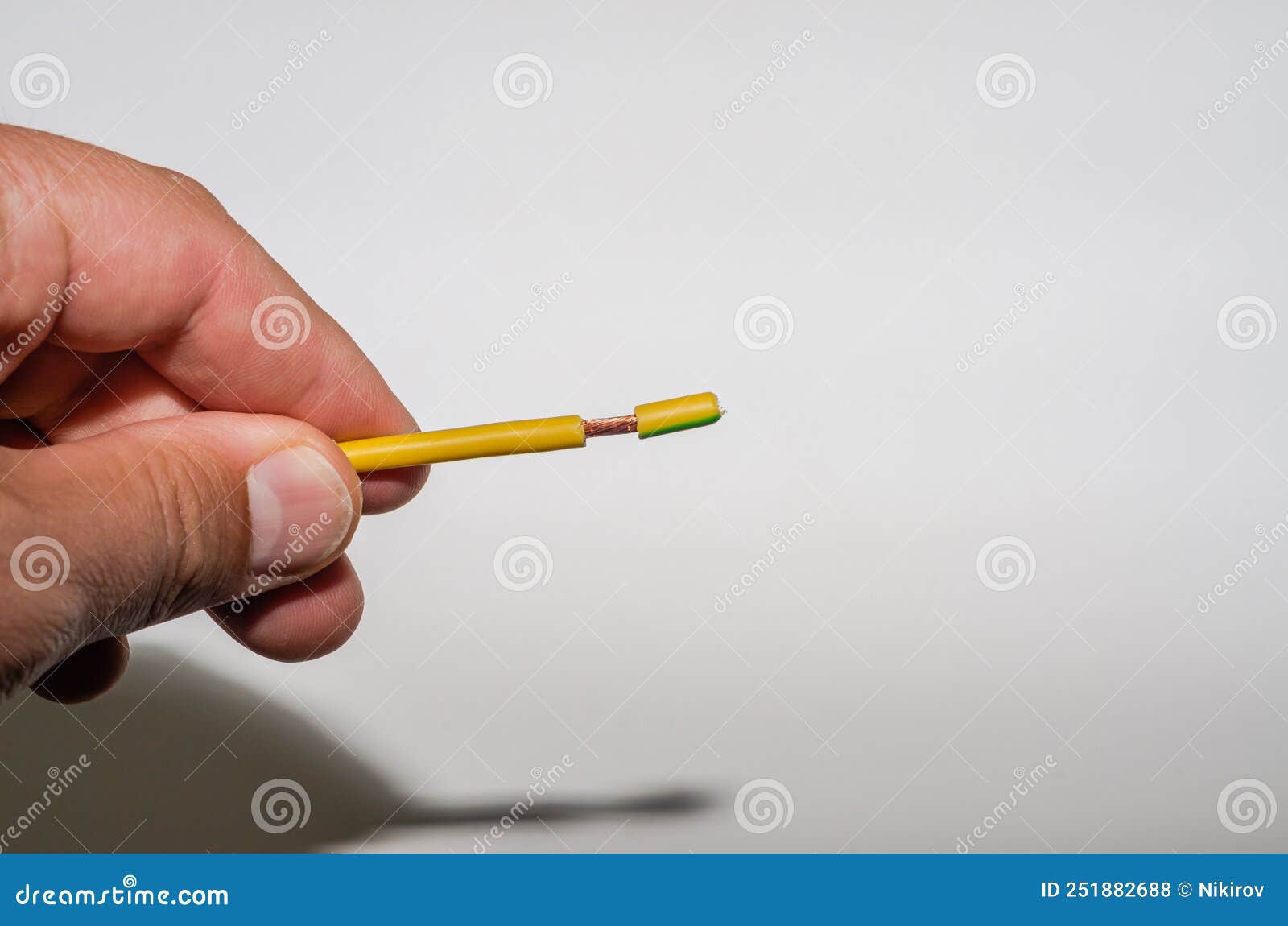 Master Electrician Removes Insulation from Electrical Wiring Stock ...