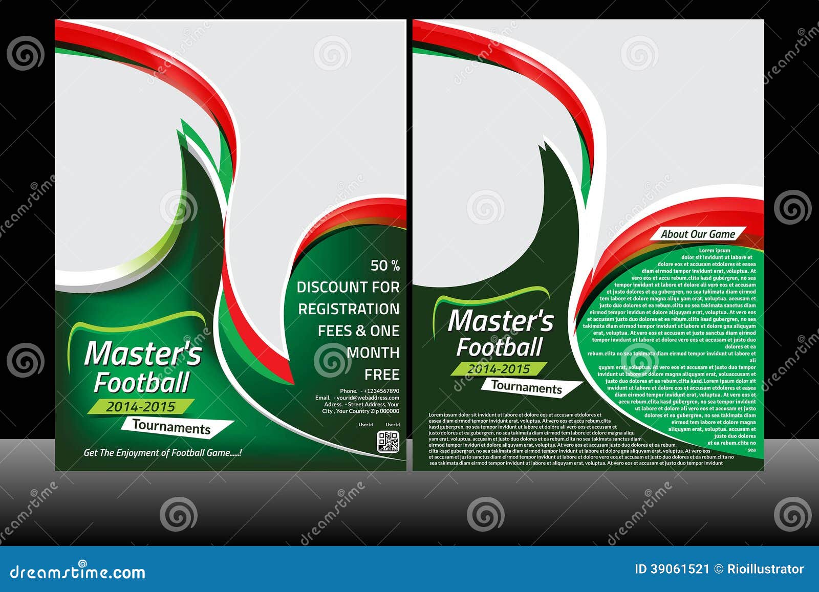 Master Football Flyer Template Stock Vector - Illustration of front ...