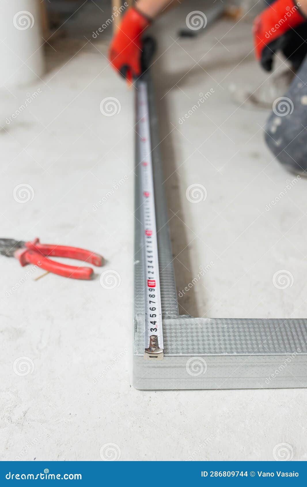 Making a Frame from a Metal Profile Stock Photo - Image of frame, house ...