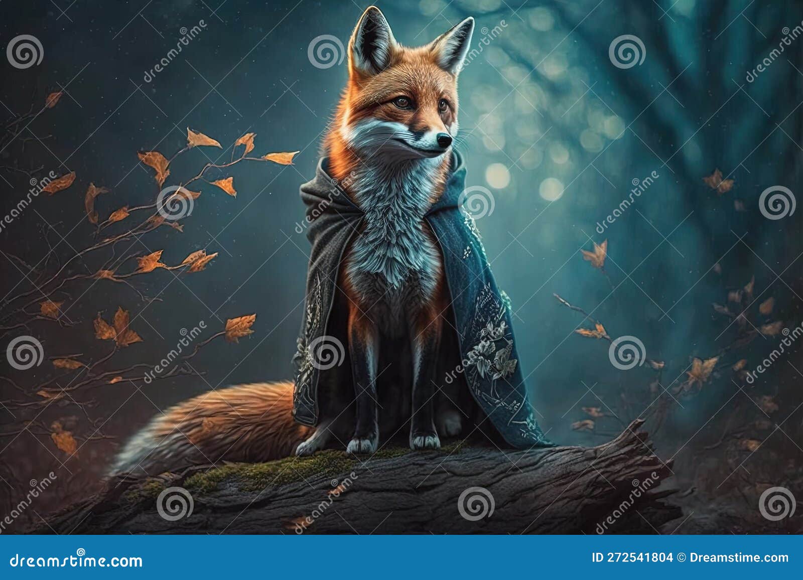 Master Fox in the Forest Illustration Generative Ai Stock Illustration ...