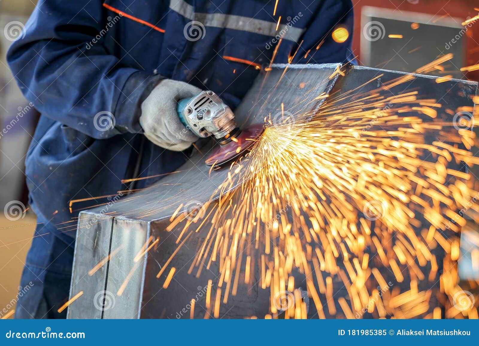 Master Grind Metal Grinder Sparks Stock Image - Image of safety ...