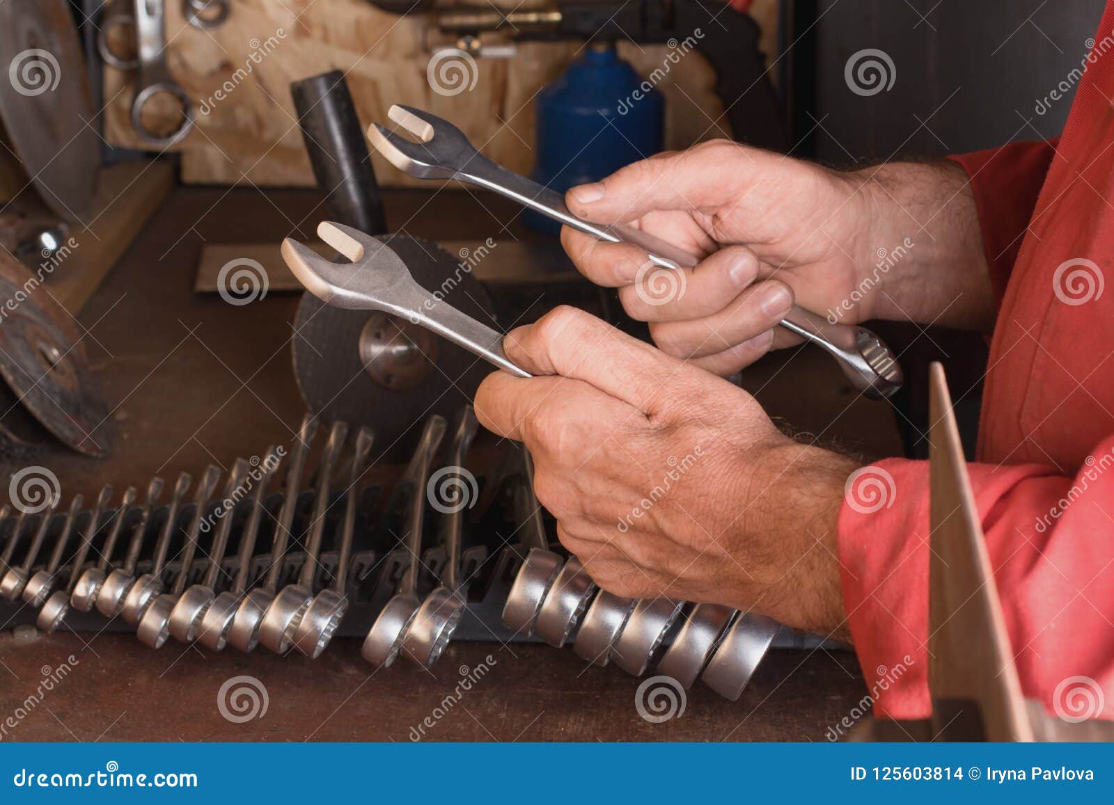 Master Selects a Gas Key for Work Stock Photo - Image of human, closeup ...