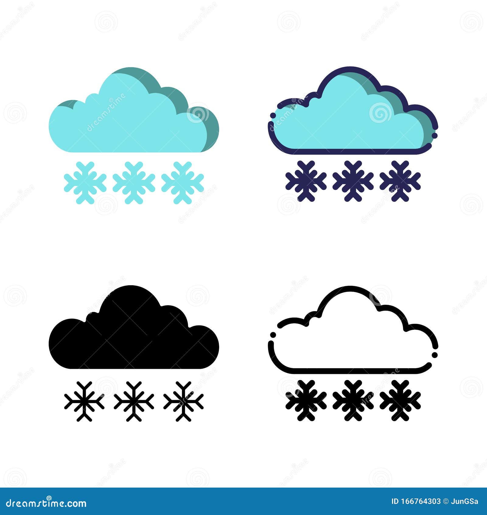 Snowing Cloud Icon Set Logo Winter Holidays Stock Vector - Illustration ...