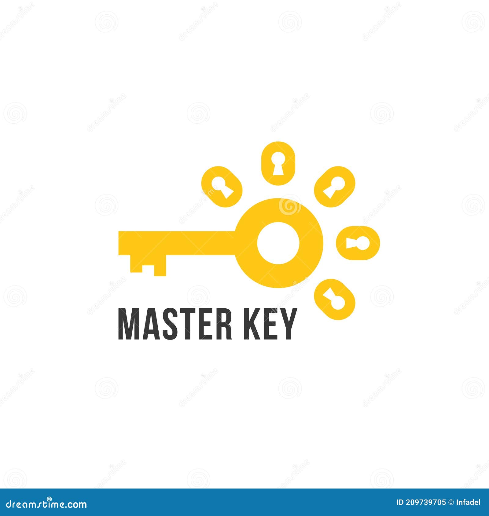 Master Key Icon Isolated on White Stock Vector - Illustration of ...