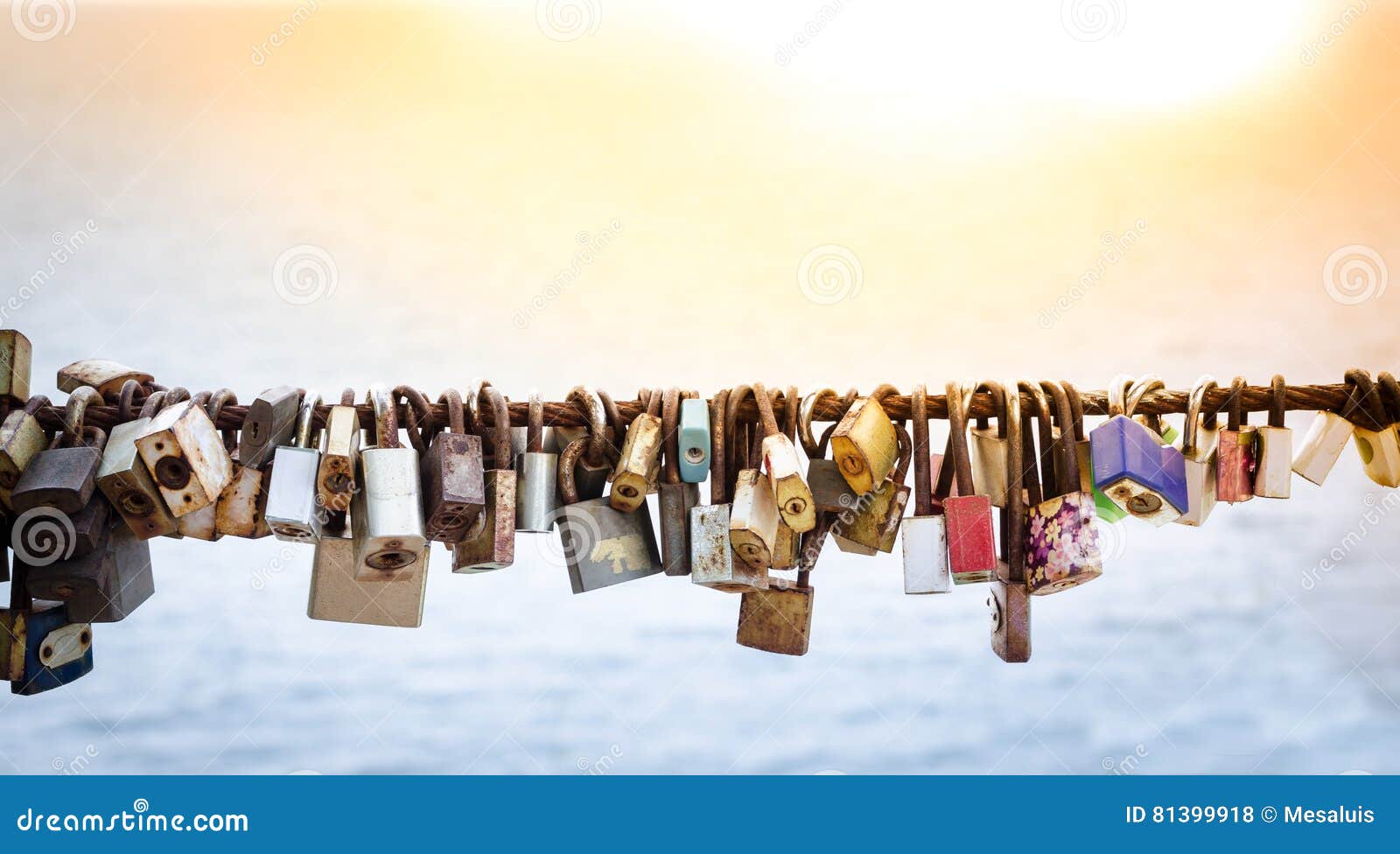 Master Key of Lock is Hanging on Rail Steel Stock Photo - Image of ...
