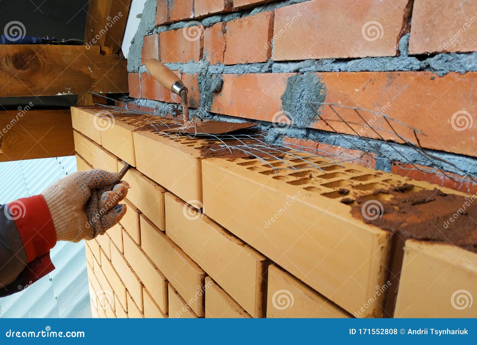 The Master Lays Masonry Silicate Brick, the Walls and Facade of the ...
