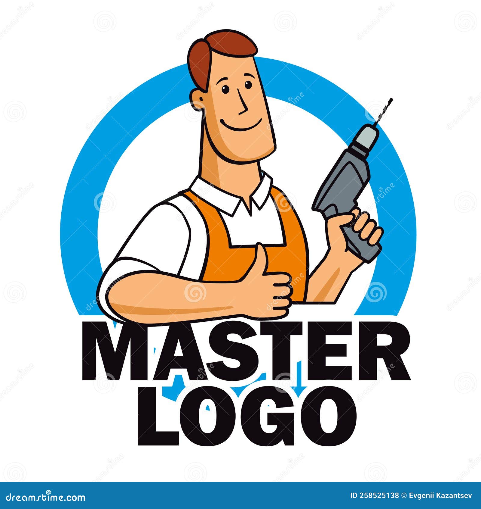 The Master Logo. a Positive Guy with a Screwdriver Stock Vector ...